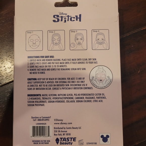 Love Stitch | Skincare | Disney Stitch Collagen Face Mask Aloha | Poshmark